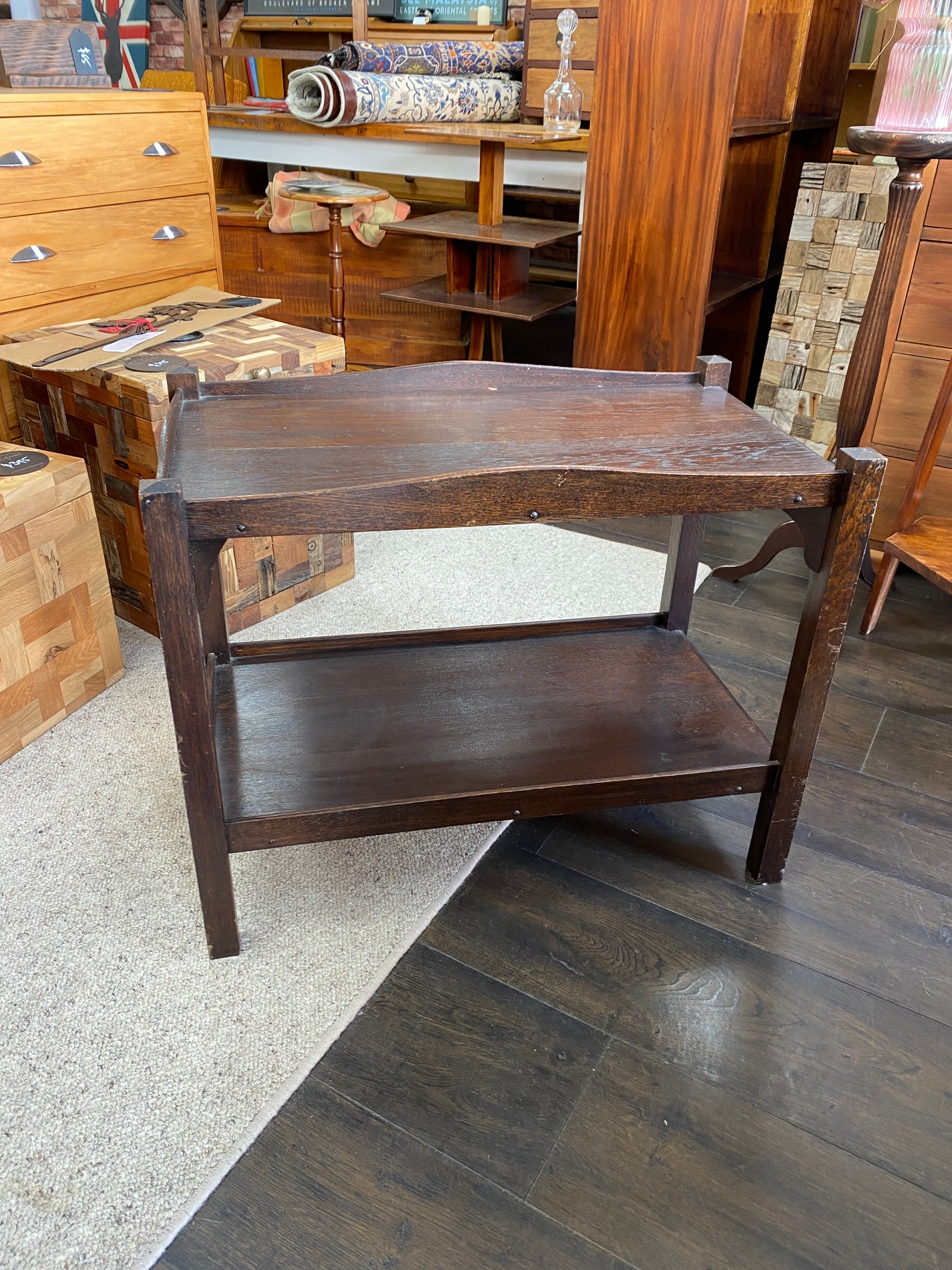 Arts & Crafts English Solid Oak Side Table – Plots & Pickles