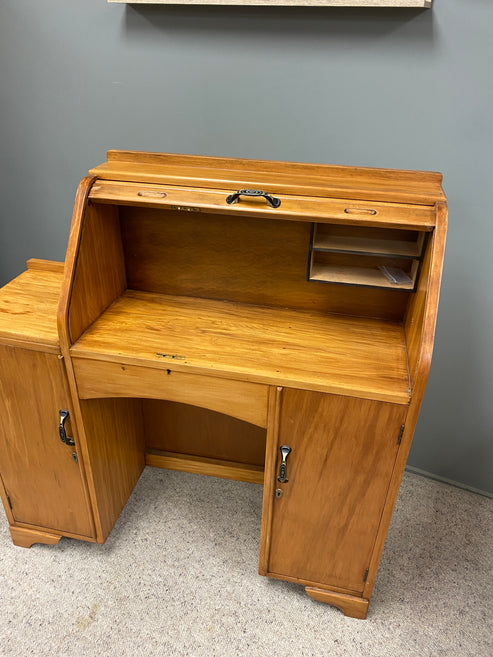 Mid-century Solid Rimu Tambour Hall Desk – Plots & Pickles